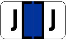 doctor stuff - file folder labels, alphabet letter j, jeter 7200 - jtam series compatible alpha stickers, dark blue, 15/16" x 1-5/8", 500/roll