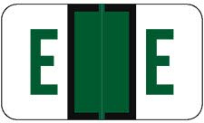 doctor stuff - file folder labels, alphabet letter e, jeter/tab 5100 - jram series compatible alpha stickers, dark green, 15/16" x 1-5/8", 500/roll