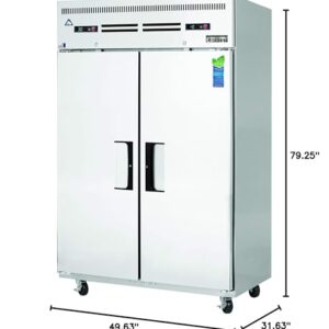 Everest Refrigeration ESRF2A 49-5/8' Two-Door Solid Door Upright Reach-in Dual Temp Refrigerator/Freezer Combo, NSF