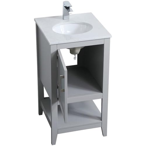 Elegant Kitchen and Bath 18 inch Single Bathroom Vanity Cabinet - Grey