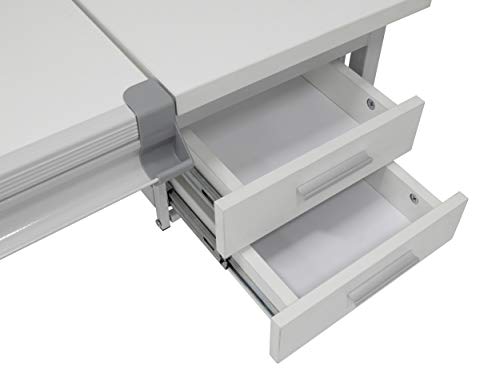 Studio Designs Graphix II Pro Line Split Top Height Adjustable Drafting, Drawing Table with 39.5" x 30" Tilting Top,White