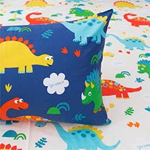 CLOTHKNOW Kids Pillowcases Standard of 2 Boys Dinosaur Pillowcases Standard Size Twin Queen Boys Teen Bed Pillowshams Set of 2 Cartoon Standrad Pillow Covers