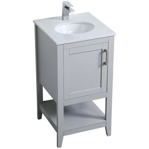 Elegant Kitchen and Bath 18 inch Single Bathroom Vanity Cabinet - Grey