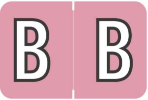 doctor stuff - file folder labels, alphabet letter b, barkley/sycom fabkm - bram series compatible alpha stickers, pink, 1" x 1-1/2", 126 labels/package