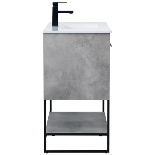 Elegant Decor Gerard 40" Single Porcelain Top Bathroom Vanity in Concrete Gray