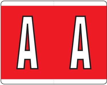 Doctor Stuff - File Folder Labels, Alphabet Letter A, Kardex PSF-139 Alpha - KXAM Series Compatible Alpha Stickers, Red, 1-1/4" x 1-1/2", 500/Roll