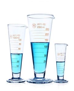 professional lab graduated measuring cup glass conical beaker with spout 5ml lab measuring glass boro 3.3 heat resistant thicken glassware (5ml)