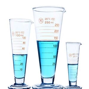 Professional Lab Graduated Measuring Cup Glass Conical Beaker with Spout 5ml Lab Measuring Glass Boro 3.3 Heat Resistant Thicken Glassware (5ml)