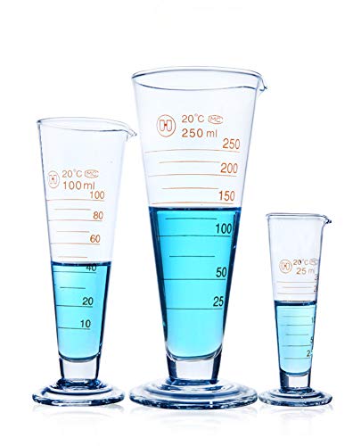 Professional Lab Graduated Measuring Cup Glass Conical Beaker with Spout 5ml Lab Measuring Glass Boro 3.3 Heat Resistant Thicken Glassware (5ml)