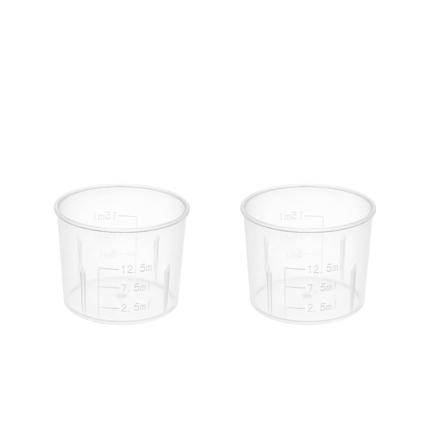 Othmro Measuring Cup 15ml PP Plastic Graduated Beaker Transparent for Lab Kitchen Liquids 50pcs