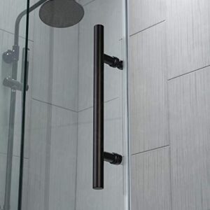 WOODBRIDGE Frameless Sliding Shower, 56"-60" Width, 76" Height, 3/8" (10 mm) Clear Tempered Glass, Black Finish, Designed for Smooth Door Closing. MBSDC6076-MBL, 60"x 76" Matte Black