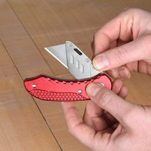 PrvnPro Folding Utility Knife with Belt Latch, Red