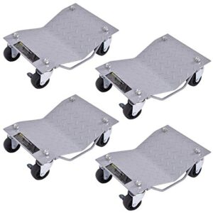 Giantex 4 PCS Wheel Dollies, 4 X 3" Set Wheel Dollies, Vehicle Moving Tool, Car Auto Repair Moving Wheel Dollies, Gray