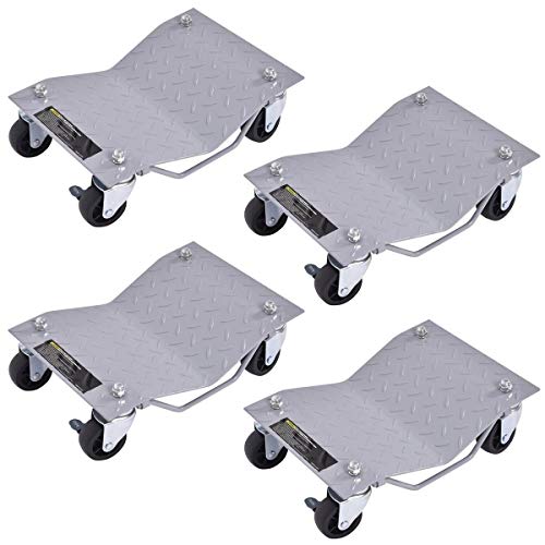 Giantex 4 PCS Wheel Dollies, 4 X 3" Set Wheel Dollies, Vehicle Moving Tool, Car Auto Repair Moving Wheel Dollies, Gray