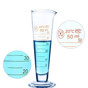 Professional Lab Graduated Measuring Cup Glass Conical Beaker with Spout 5ml Lab Measuring Glass Boro 3.3 Heat Resistant Thicken Glassware (5ml)