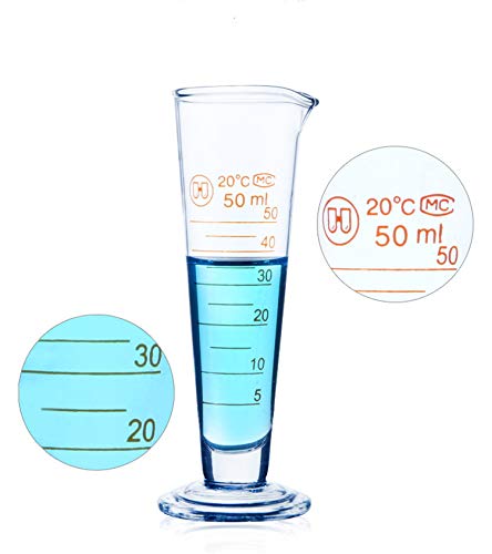 Professional Lab Graduated Measuring Cup Glass Conical Beaker with Spout 5ml Lab Measuring Glass Boro 3.3 Heat Resistant Thicken Glassware (5ml)