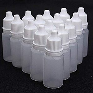 XINGZI 50PCS 15ml/0.5oz Empty Refillable Clear Plastic Dropping Bottles Portable Squeezable Dropper Container with Plugs and Screw Caps for Cosmetic Essential Oil