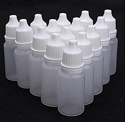 XINGZI 50PCS 15ml/0.5oz Empty Refillable Clear Plastic Dropping Bottles Portable Squeezable Dropper Container with Plugs and Screw Caps for Cosmetic Essential Oil