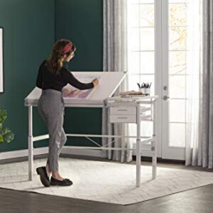 Studio Designs Graphix II Pro Line Split Top Height Adjustable Drafting, Drawing Table with 39.5" x 30" Tilting Top,White