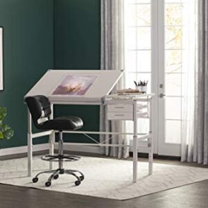 Studio Designs Graphix II Pro Line Split Top Height Adjustable Drafting, Drawing Table with 39.5" x 30" Tilting Top,White