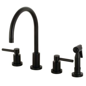 kingston brass ks8720dlbs concord widespread kitchen faucet, matte black