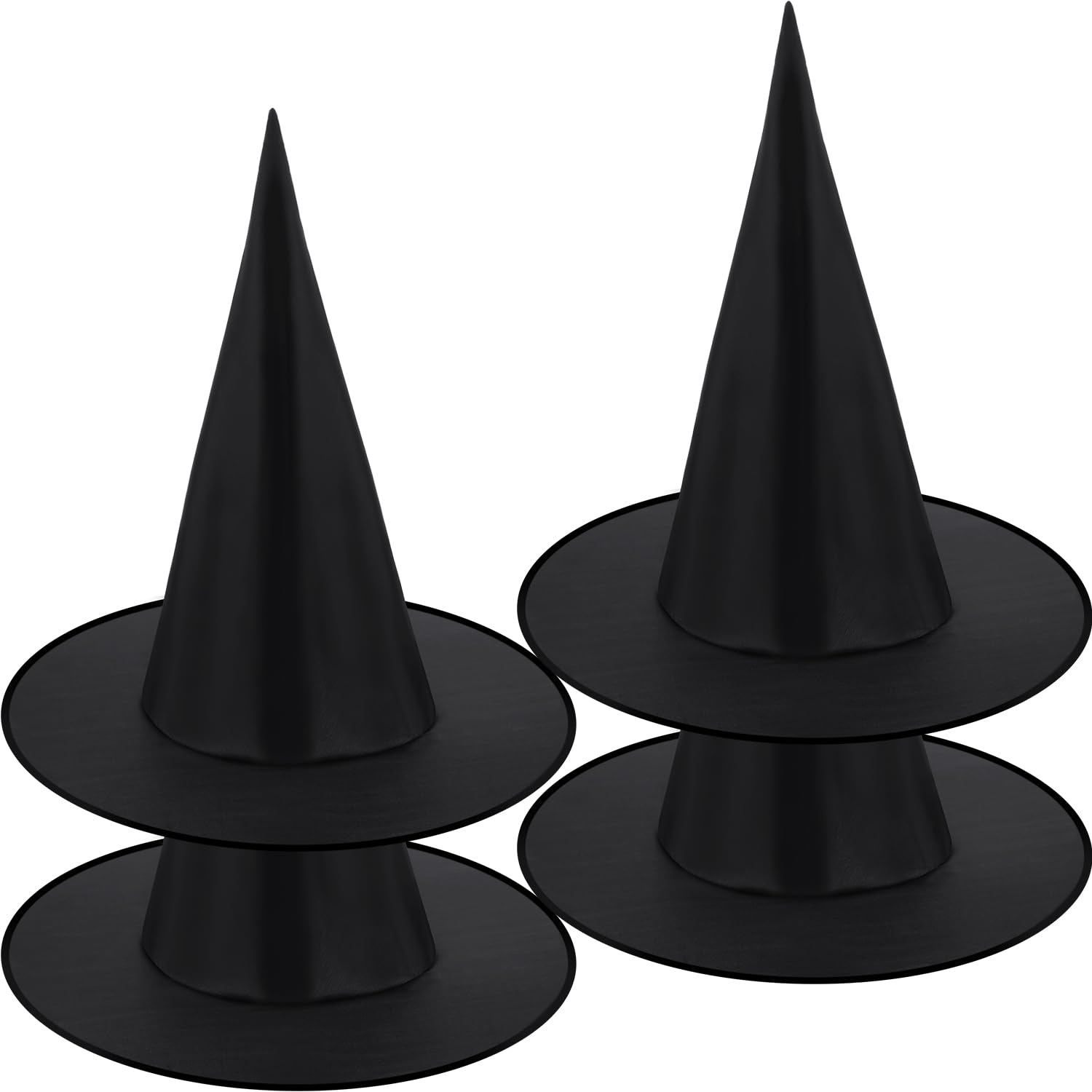 SATINIOR 4 Packs Halloween Witch Hats Witch Costume Accessory for Halloween Party, Black