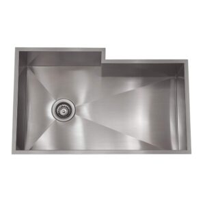 kabco k-sszris2 32 inch 16 guage undermount kitchen sink bump-out zero radius single bowl stainless steel finish kitchen sink 32"l x 19"w x 10"d inch