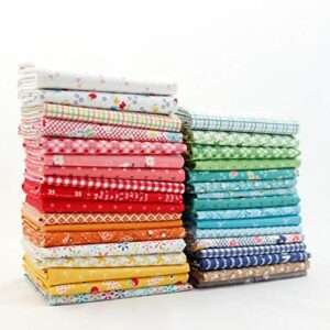 farm girl vintage fat eighth bundle (29 pcs) by lori holt for riley blake 9 x 21 inches (22.86cm x 53.34cm) fabric cuts diy quilt fabric