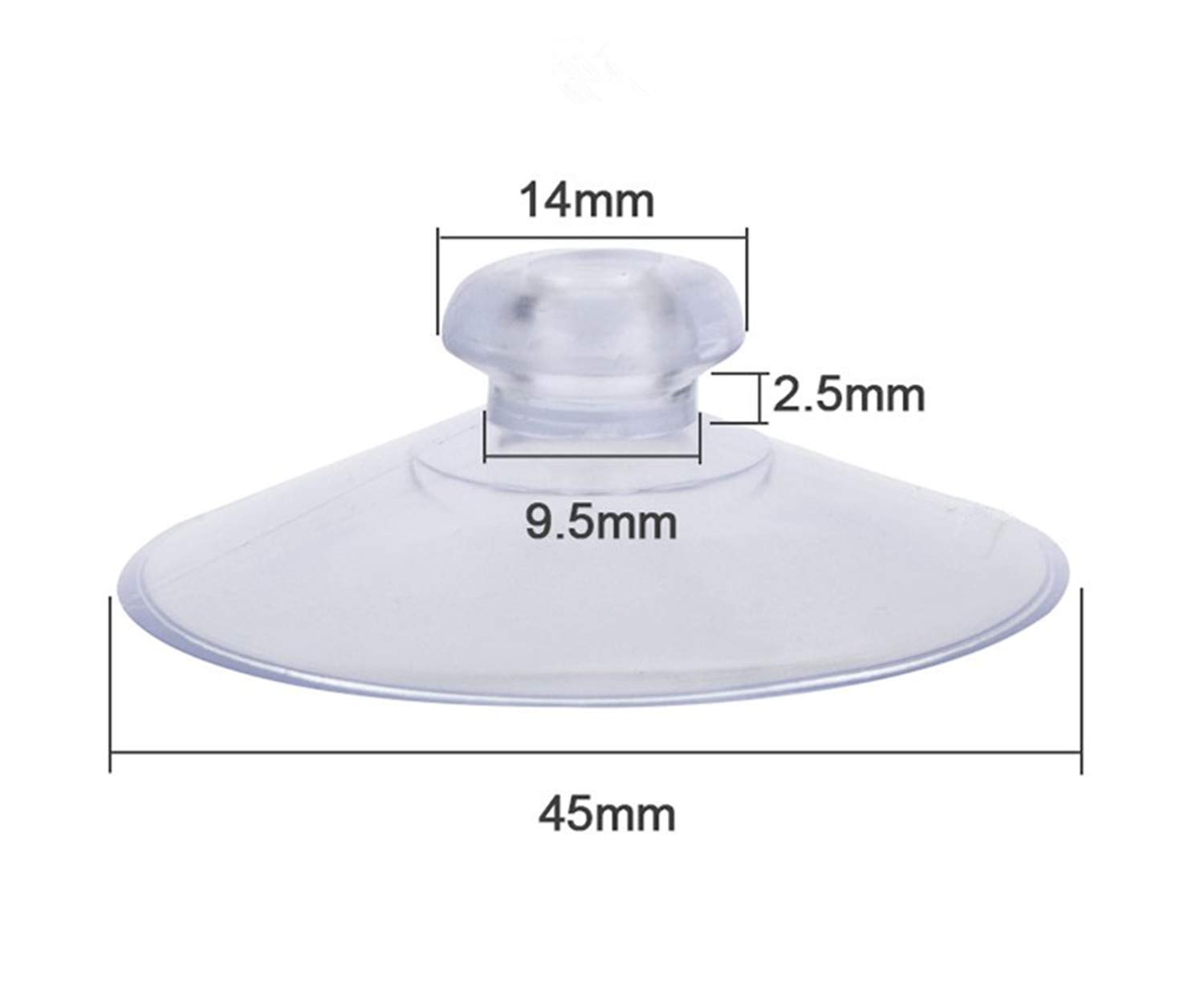 XMHF 20 Pack 1.8in/45mm Suction Cup Plastic Sucker Pads Without Hooks Clear