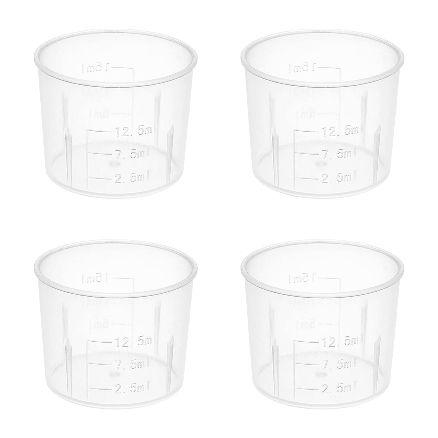 Othmro Measuring Cup 15ml PP Plastic Graduated Beaker Transparent for Lab Kitchen Liquids 50pcs