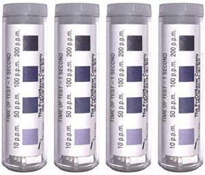 chlorine test strips for restaurants & food service, precise bleach test strips, 4 x vial of 100 sanitizer test strips, 0-200 ppm test strips for sanitizing solution by fryoilsaver co. fmp 142-1362