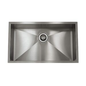 kabco k-sszris1 32 inch 16 guage undermount kitchen sink zero radius single bowl stainless steel finish kitchen sink 32"l x 19"w x 10"d inch