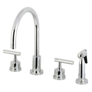 kingston brass ks8721cmlbs manhattan widespread kitchen faucet, 8~16 x 7-11/16 x 11-9/16 inch, polished chrome