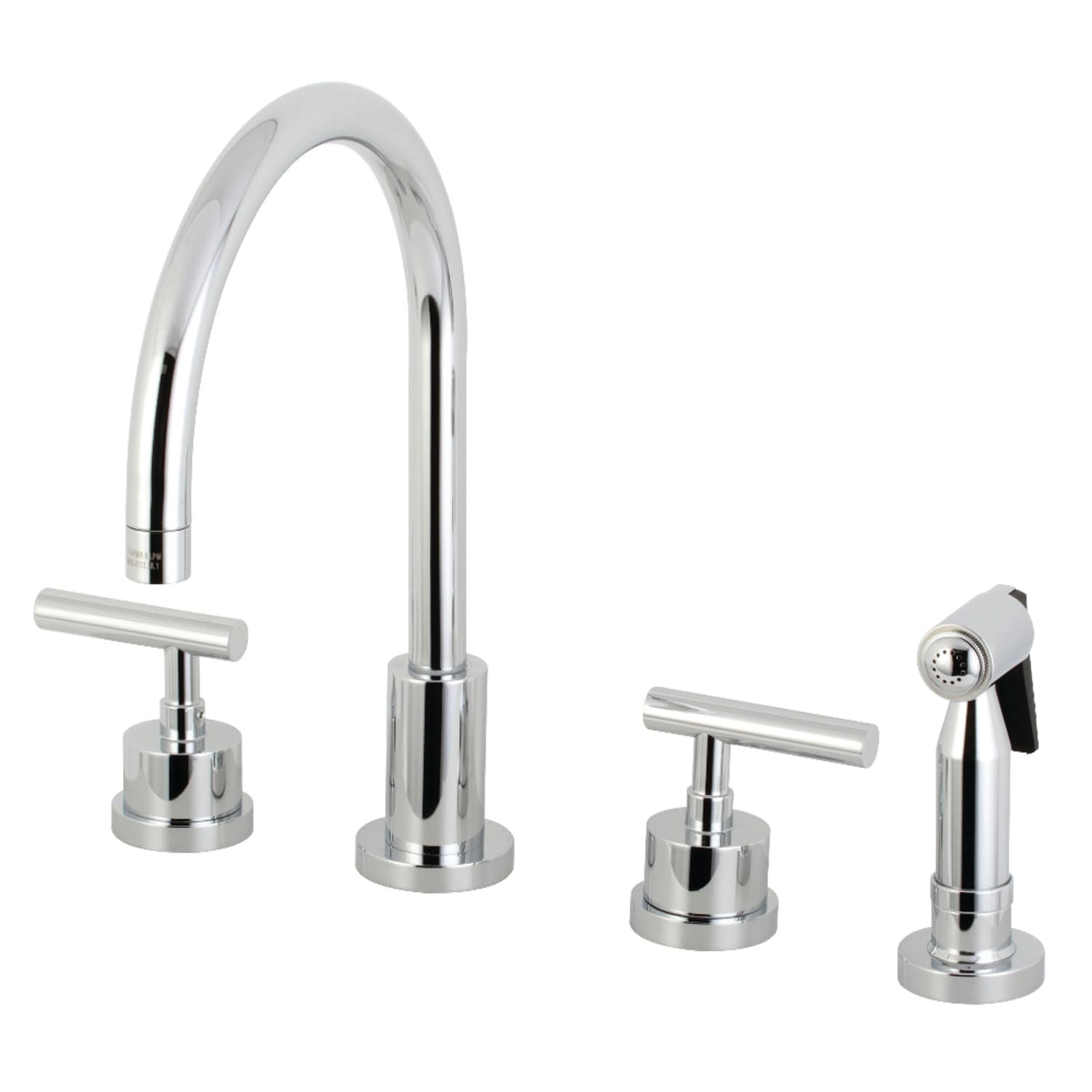 Kingston Brass KS8721CMLBS Manhattan Widespread Kitchen Faucet, 8~16 x 7-11/16 x 11-9/16 Inch, Polished Chrome