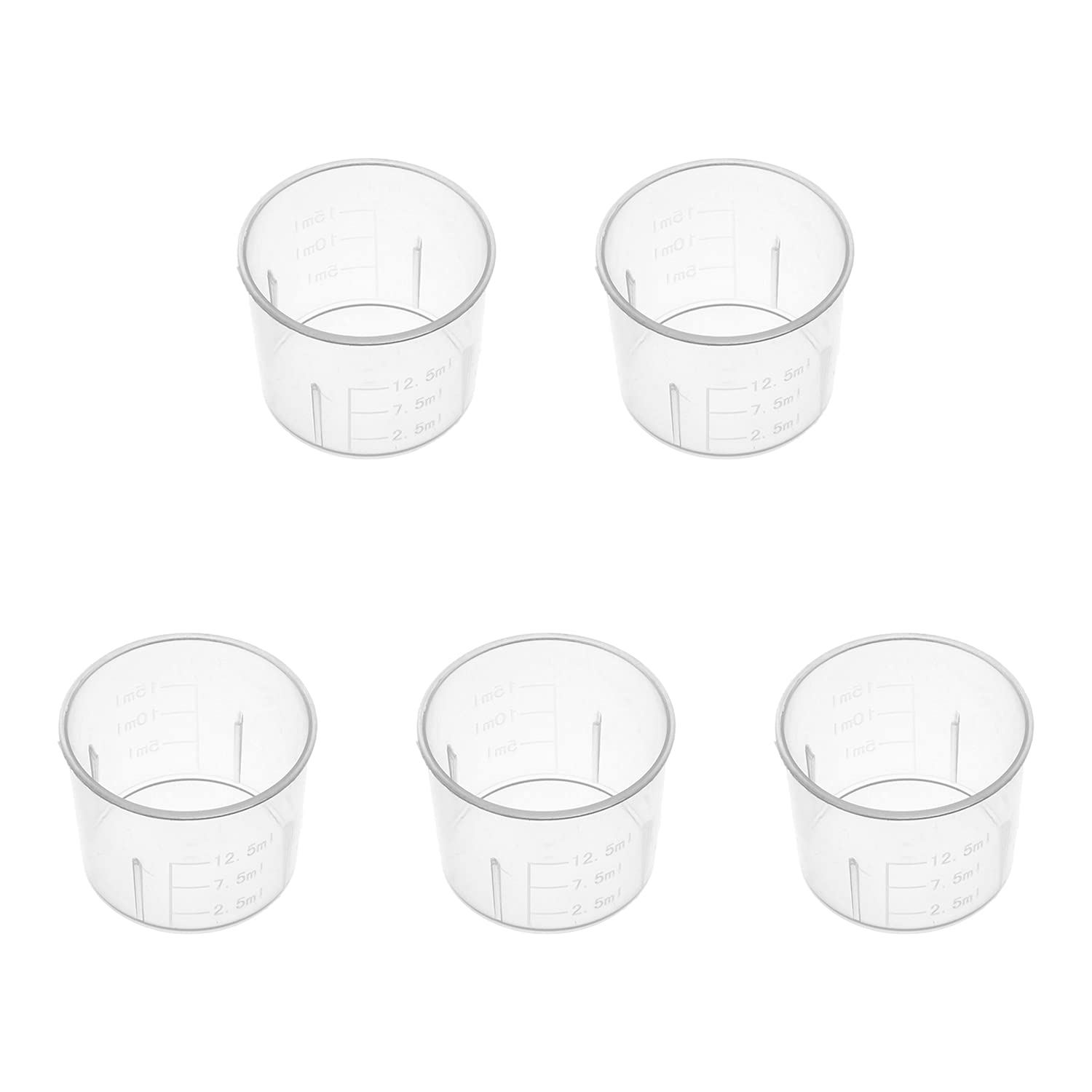 Othmro Measuring Cup 15ml PP Plastic Graduated Beaker Transparent for Lab Kitchen Liquids 50pcs