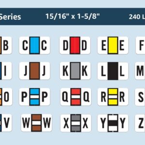 Doctor Stuff - File Folder Labels, Ringbook Sheets, Alphabet Letter R, POS 2000 - PP3R Match Compatible Alpha Stickers, Yellow, 15/16" x 1-5/8", 240 Labels per Pack