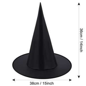 SATINIOR 4 Packs Halloween Witch Hats Witch Costume Accessory for Halloween Party, Black