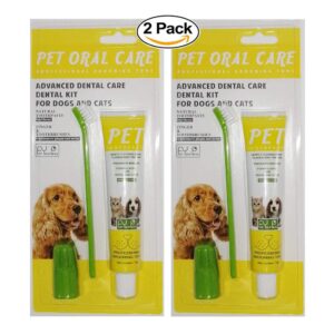 Puppycute 2 Pack Pet Toothbrush and Toothpaste for Dogs & Cats, Best Soft Silicone Pet Finger Toothbrush for Small Dogs Puppy Doggy, Dog Toothpaste Beef Flavor