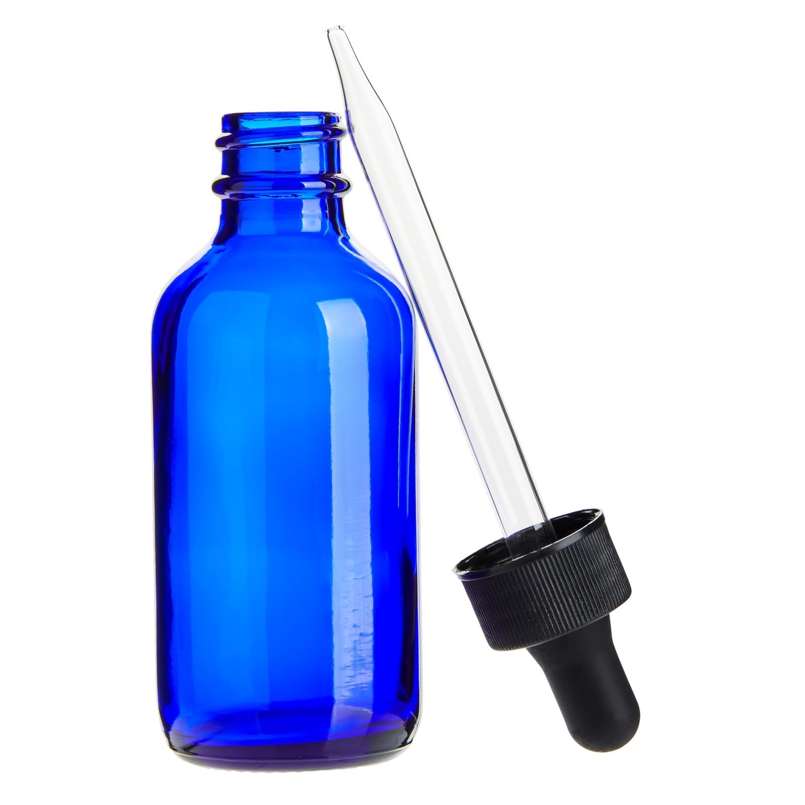 30 Pack 2 Oz Blue Glass Eye Dropper Bottles with 6 Funnels for Essential Oils, Travel Aromatherapy Perfume, Liquid Cosmetics (36 Pieces)