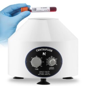 newtry electric centrifuge machine desktop lab benchtop centrifuges with timer & speed control 4000rpm capacity 20ml×6 800d 110v us plug, 60hz