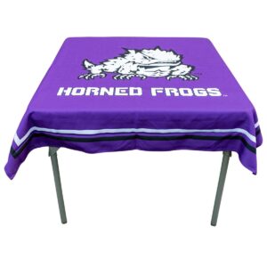 college flags & banners co. texas christian horned frogs logo tablecloth or table overlay