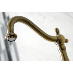 Kingston Brass KS1263AXBS Heritage Bridge Kitchen Faucet, Antique Brass