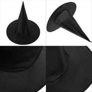 SATINIOR 4 Packs Halloween Witch Hats Witch Costume Accessory for Halloween Party, Black