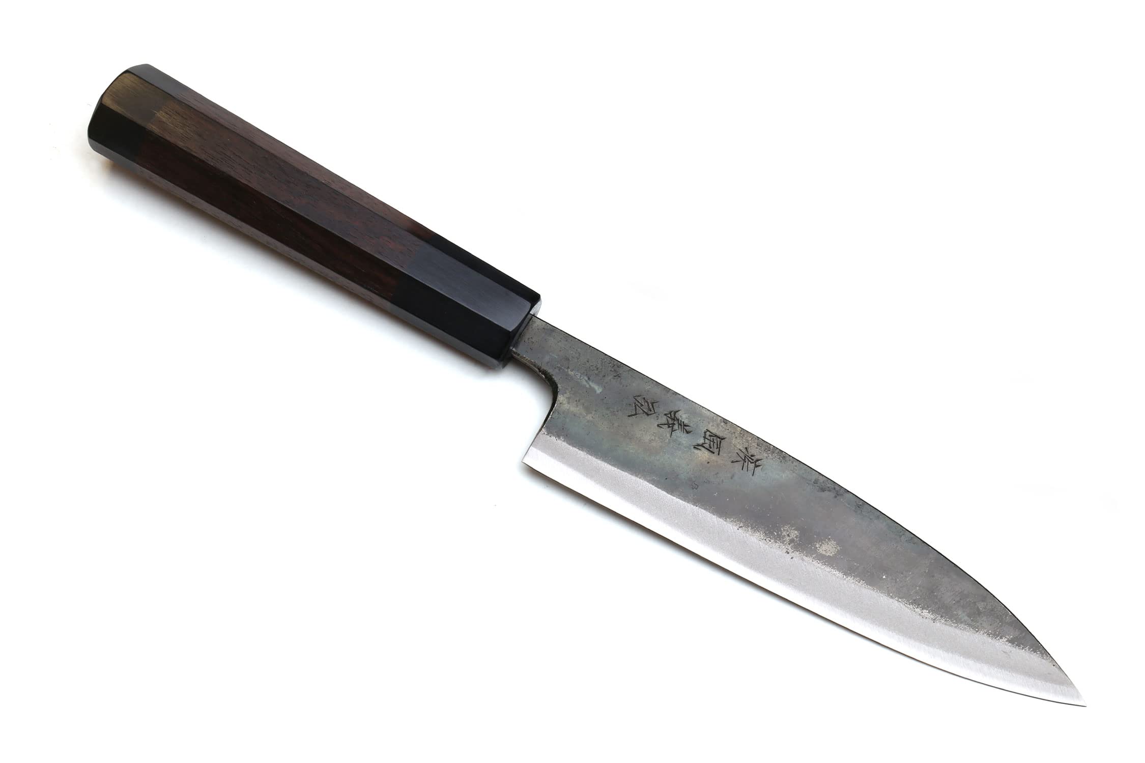 Yoshihiro Mizu Yaki Blue High Carbon Steel #1 Kurouchi Petty Japanese Utility Knife Shitan Handle (6'' (150mm) & No Saya)