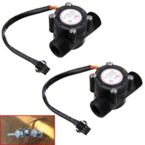 daoki 2pcs water flow sensor 1-30l/min 1/2" control fluid flowmeter switch g1/2 counter 1-30l/min meter for arduino flowmeter measure temperature instrument