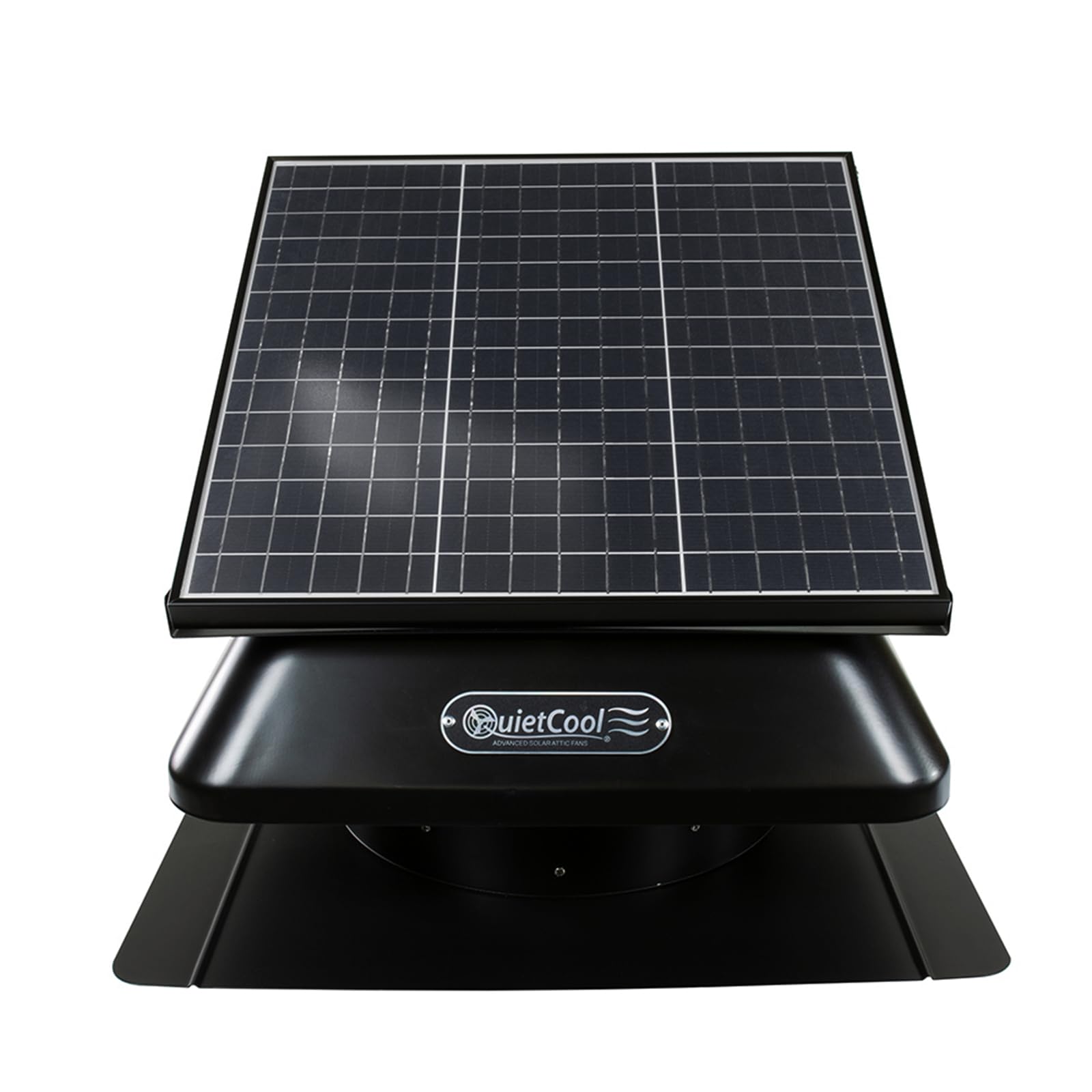 QuietCool AFR SLR-40 Roof Mount Solar Attic Fan - 40 Watt Adjustable Panel - Included AC/DC Inverter for 24/7 Runtime - Thermostat Controlled