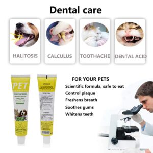 Puppycute 2 Pack Pet Toothbrush and Toothpaste for Dogs & Cats, Best Soft Silicone Pet Finger Toothbrush for Small Dogs Puppy Doggy, Dog Toothpaste Beef Flavor