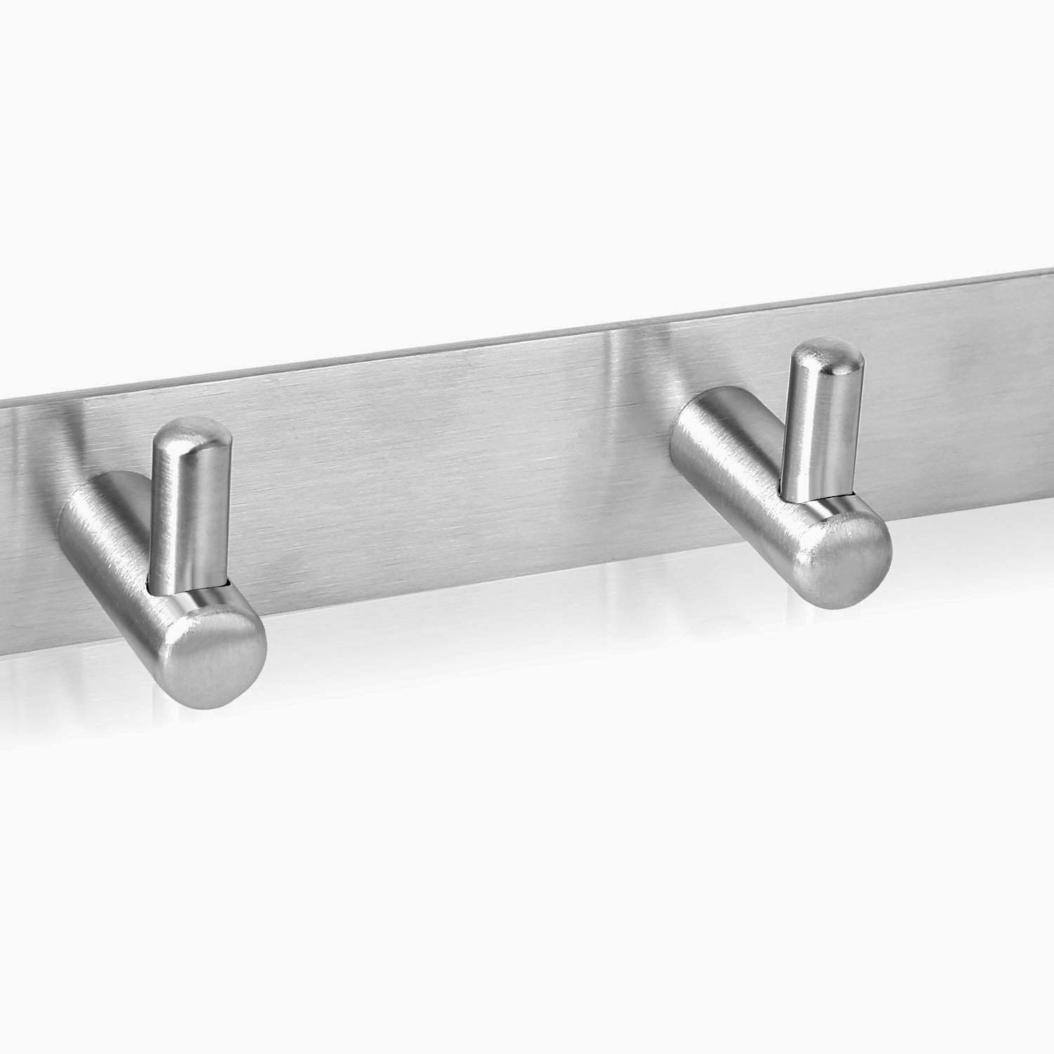 Sagmoc Towel Hook Rack Brushed Nickel 17-Inch Coat Hook Rail Wall Mounted with 7 Heavy Duty Hooks, Durable Wall Hangers for Bedroom, Bathroom, Foyer, Hallway (304 Stainless Steel)