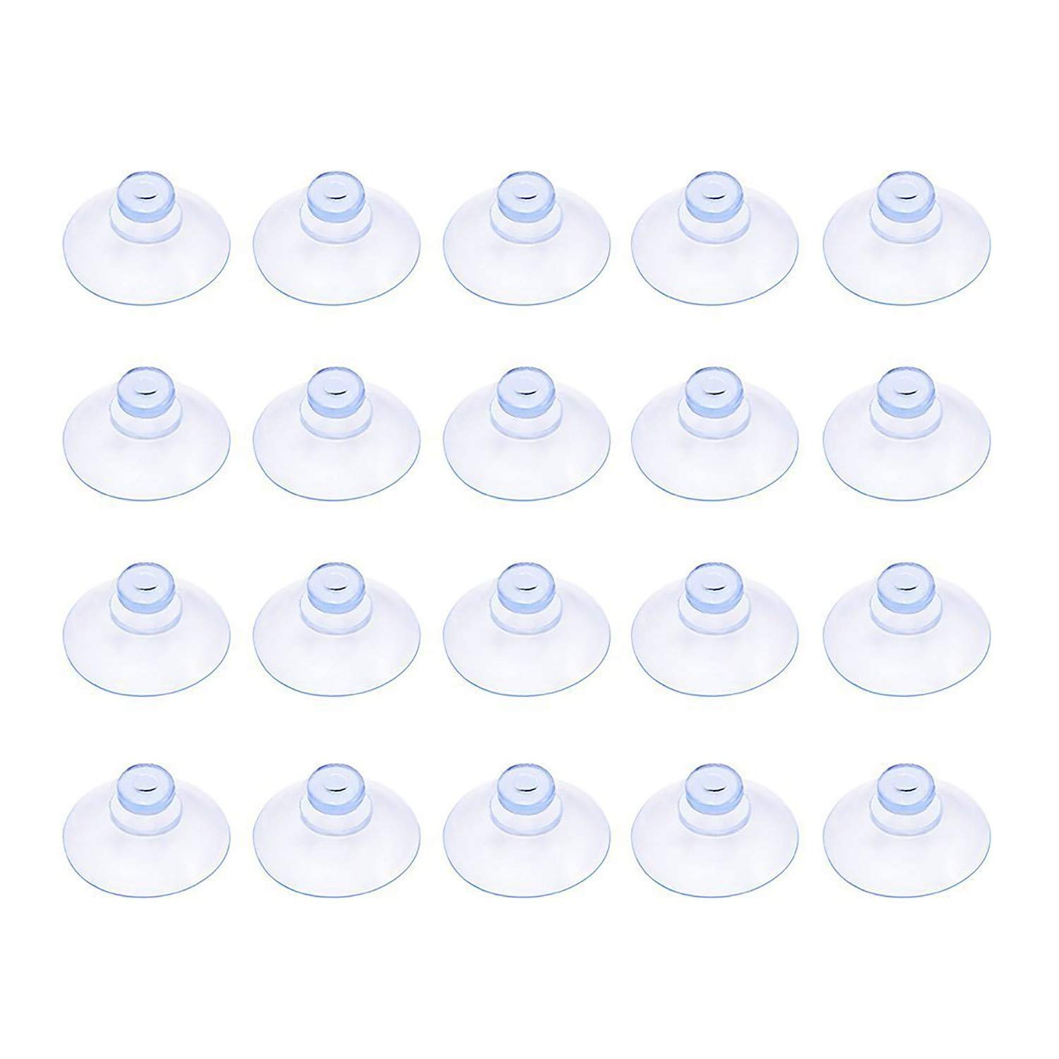 XMHF 20 Pack 1.8in/45mm Suction Cup Plastic Sucker Pads Without Hooks Clear