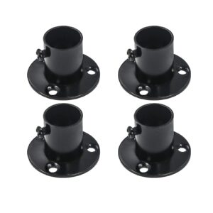 antrader 0.75 inch diameter stainless steel matte black adjustable closet rod flange holder shower socket bracket support pack of 4